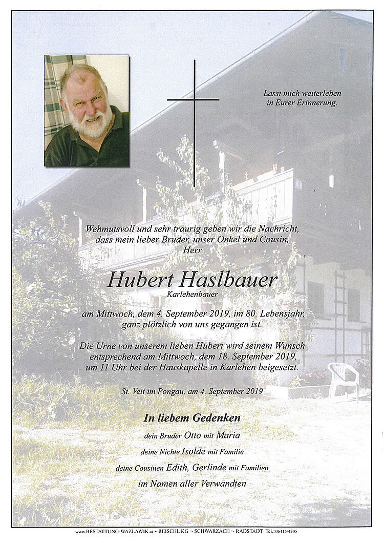 Kondolenz | Bestattung Wazlawik Reischl e.U.