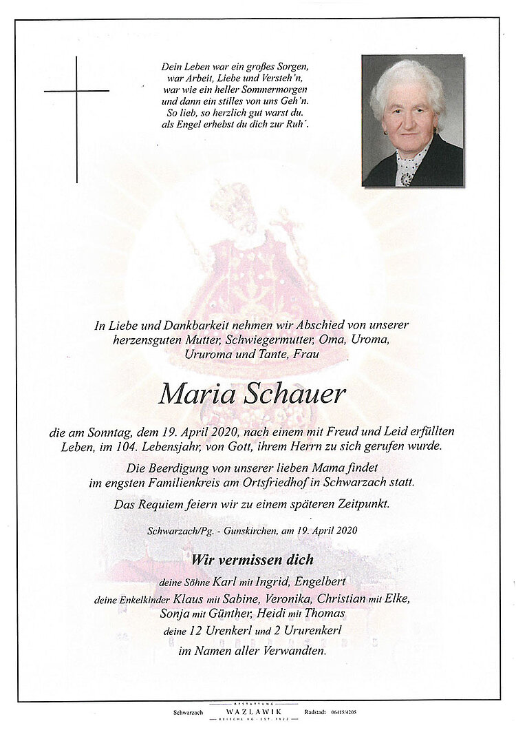 Kondolenz | Bestattung Wazlawik Reischl e.U.